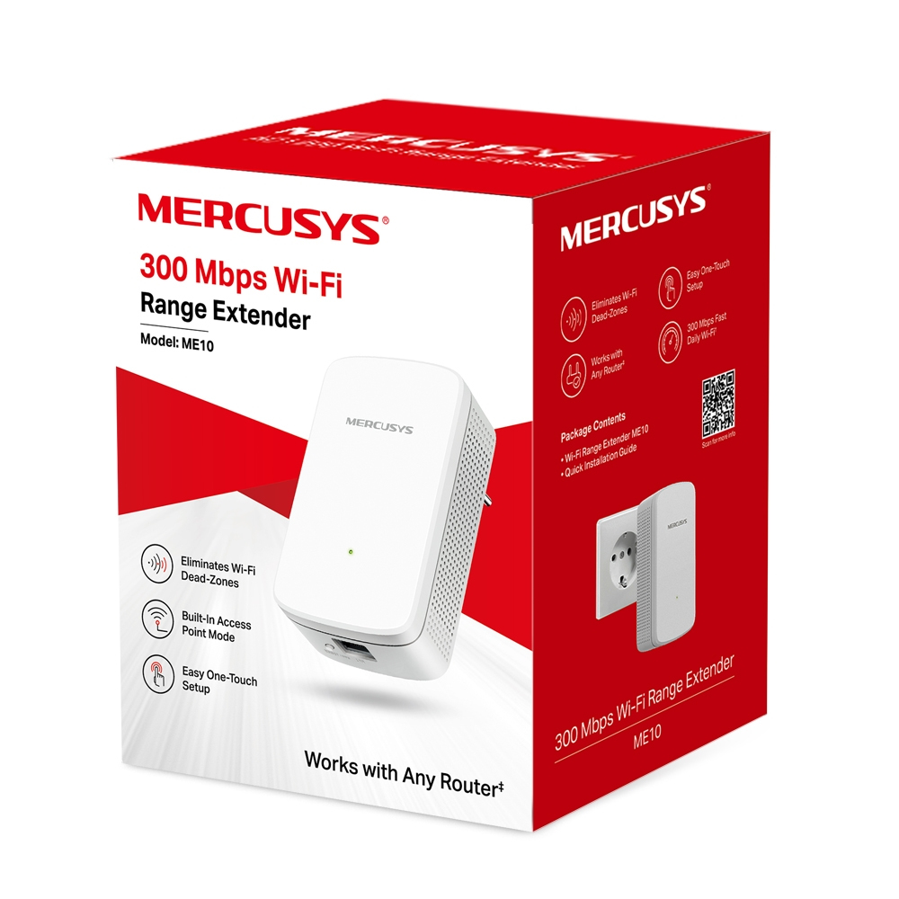 EXTENSOR DE SINAL MERCUSYS N300, 300MBPS WI-FI RANGE EXTENDER – TI STORE
